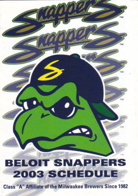 2003 BELOIT SNAPPERS MINOR LEAGUE BASEBALL POCKET SCHEDULE | eBay