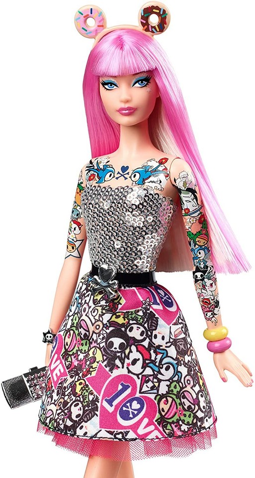 MATTEL 2015 BARBIE TOKIDOKI 10TH ANNIVERSARY BLACK LABEL PINK HAIR NEW ...