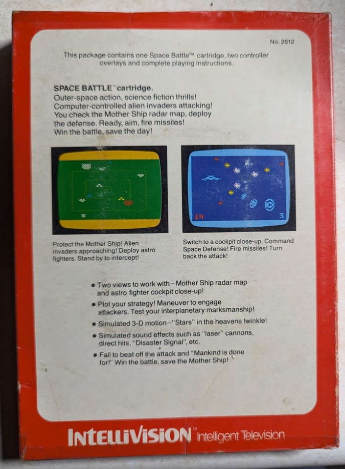 Space Battle Intellivision Video Game 1979 Complete CIB Box Tested ...