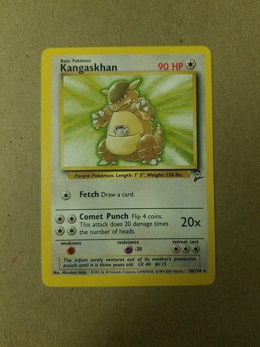 KANGASKHAN 26/130 - NONHOLO Rare - VINTAGE WOTC Pokemon Card - BASE SET ...