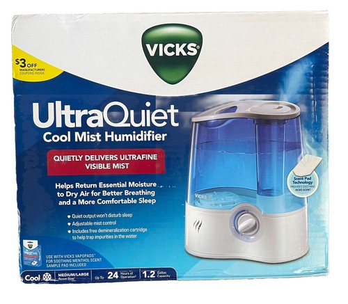 Vicks Ultrasonic Humidifier Cool Mist Humidifier Help Relieve Cold ...