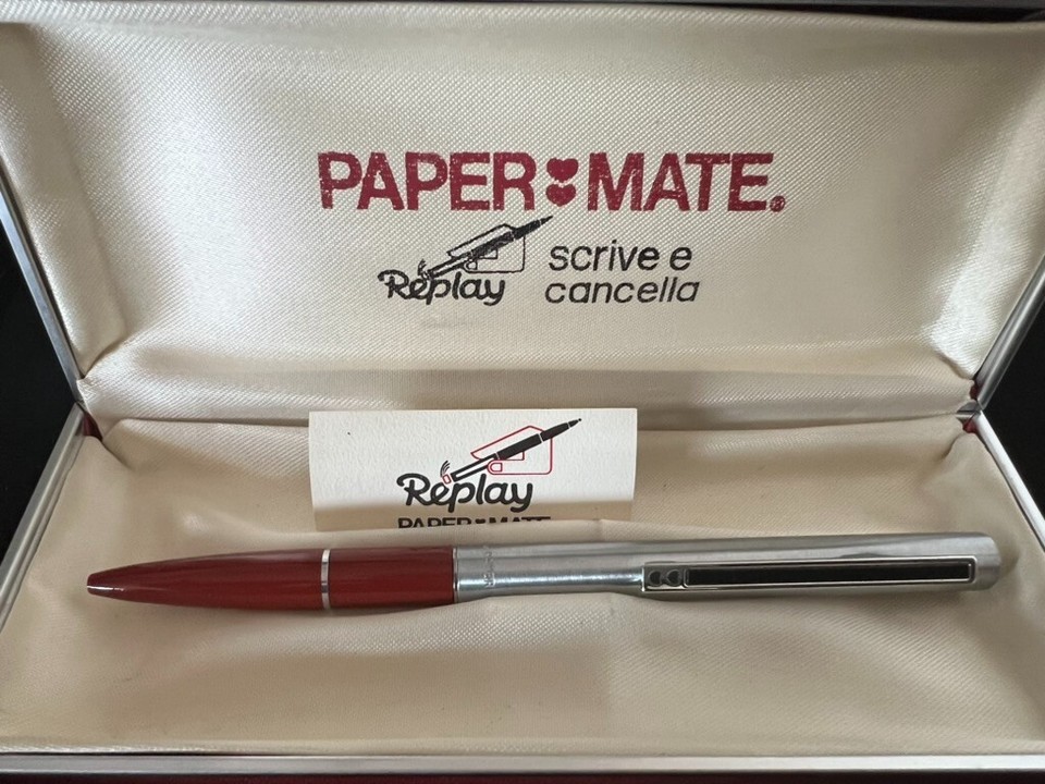 Papermate Pen Sphere Replay Chrome Red Marking with Box Vintage | eBay