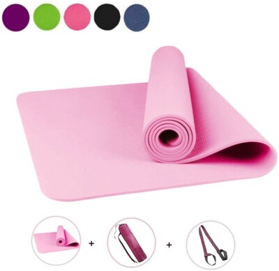 Yoga Mat for Women Yoga Lovers Exercise Gym Mat Non Slip With Carry ...