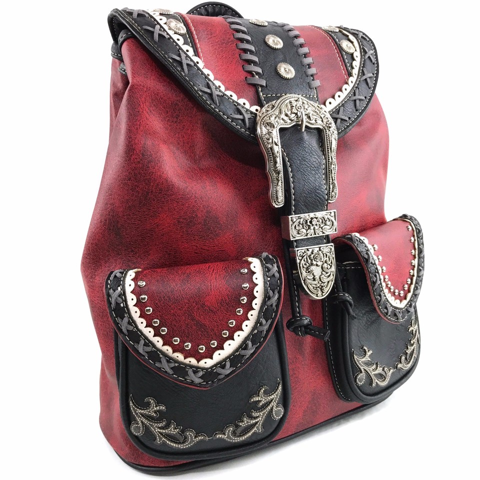Justin West Trendy Western Rhinestone Concealed Carry Backpack and ...