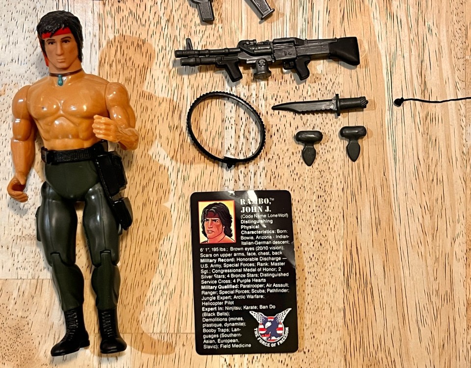Vintage 1985 John Rambo, Force Of Freedom Figure w/Accessories Coleco ...