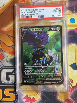2022 Pokemon SWSH CORVIKNIGHT V Silver Tempest Full Art #TG18 PSA 10 | eBay