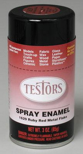 Testors 1629T Flake Red Metallic Enamel 3 oz. Spray Paint Can ...