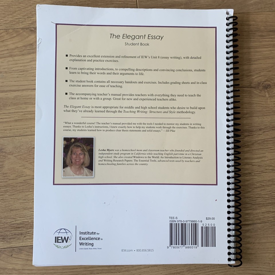 The Elegant Essay Writing Lessons (IEW) -Building Blocks For Analytical ...