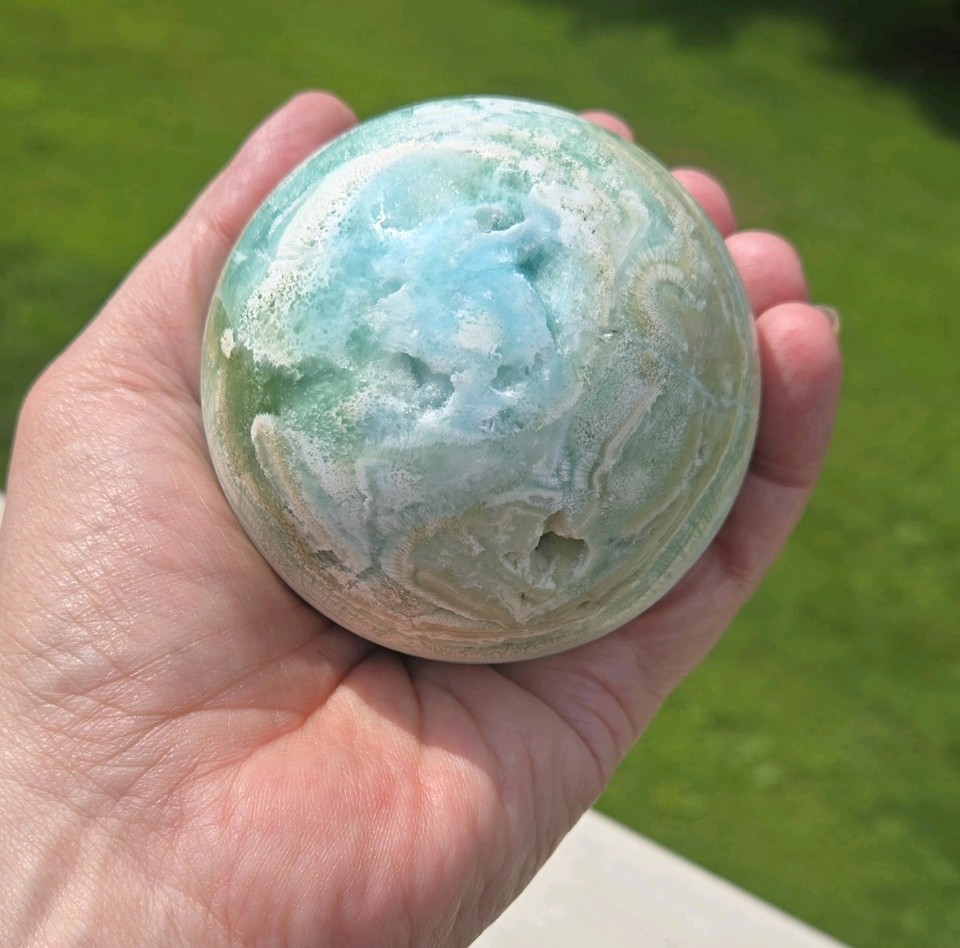 4+ LB NEW 3 Phoenix Stone Spheres + 1 Blue Aragonite Gemstone Crystal ...