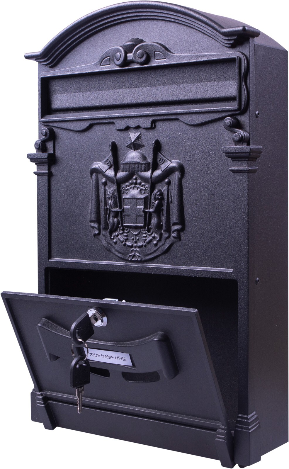 Wall Mounted Mail Letter Post Box Outdoor Lockable Powder Coated Steel ...