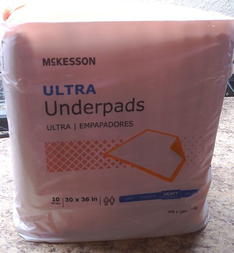 McKESSON ULTRA UNDERPADS HEAVY ABSORBSION 10 30X36 PADS OR DOGGY PIDDLE ...