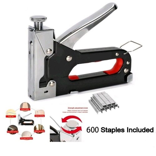 3 in 1 Upholstery Stapler Heavy Duty Manual Staple Gun Wood Craft ...