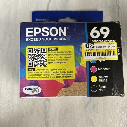 Epson 69 T06922 Black/Cyan/Magenta/Yellow Ink Cartridge EXP 02/26 | eBay