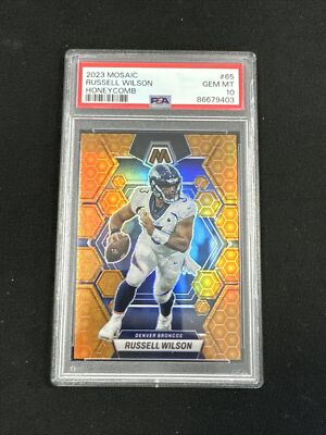 2023 Mosaic Russell Wilson #65 Honeycomb SP PSA 10 Denver Broncos | eBay