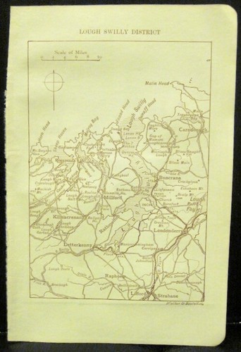 Small Map LOUGH SWILLY DISTRICT Donegal & N Ireland Black Walker ...