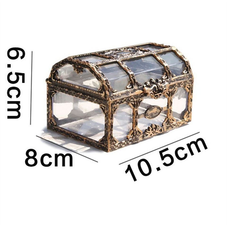 Retro Style Plastic Treasure Box Organizer for Pirate Gems Transparent ...