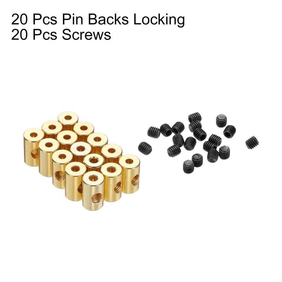 20pcs Pin Backs Locking Pin Locking Pin Keepers (9mmx6mm, Gold Tone) | eBay