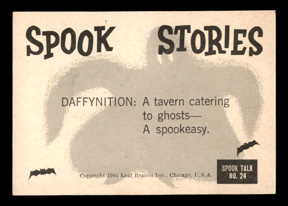 RARE 1961 Leaf Spook Stories Test Run Issue Front Of Card #9 Back Of ...
