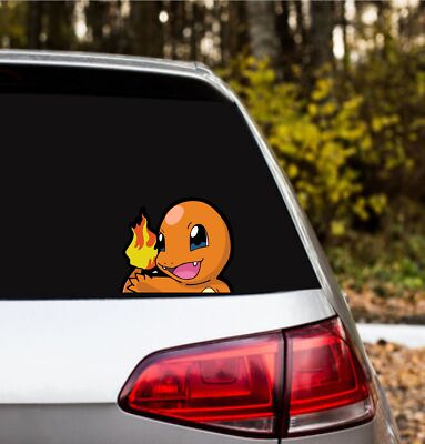 Charmander Peek Peeker Peeking Window Vinyl Decal Anime Pokemon ...