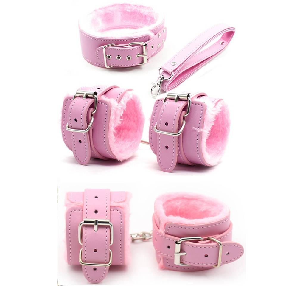 Furry Binding Adjustable PU Leather Handcuffs Ankle Cuffs Adult Game | eBay