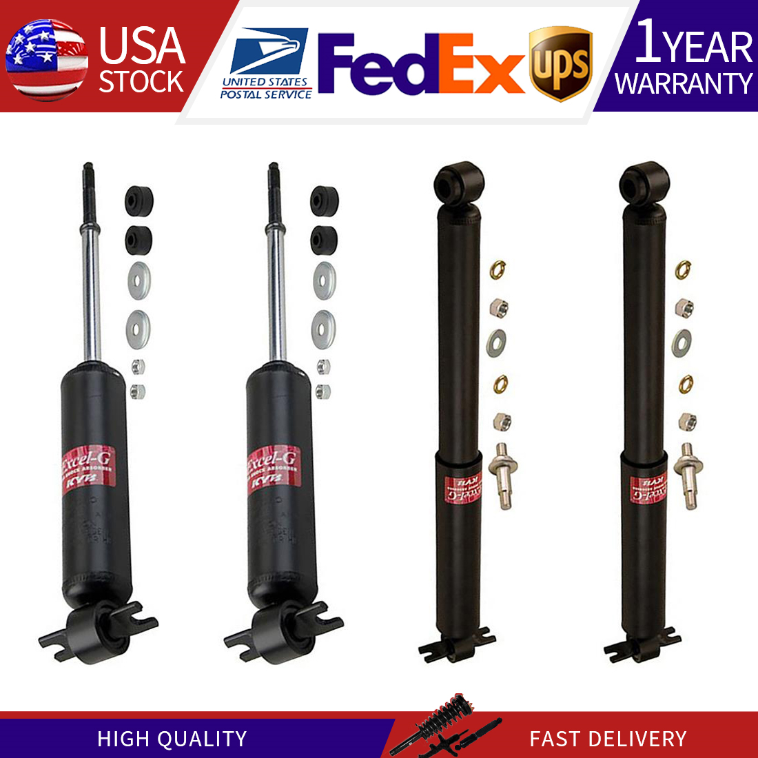 KYB 4 SHOCKS For CHEVROLET CAPRICE IMPALA & BELAIR ROADMASTER 96 343130 ...