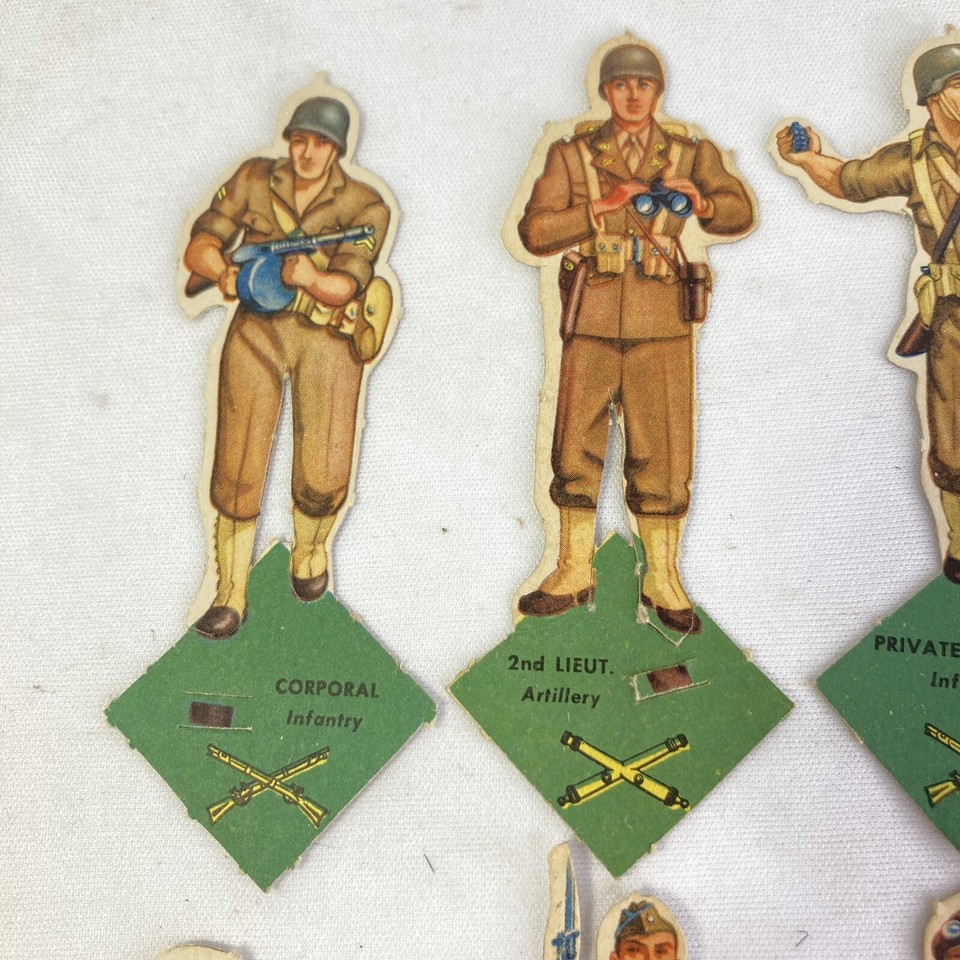 Lot of 8 WW2 Era 1940s Punch Out Die Cut Stand Up Paper Military ...