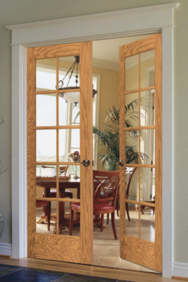 Solid Interior French Doors 10 Lite Clear Glass French Door With