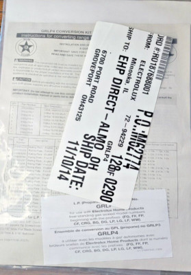 GRLP4 Frigidaire Range LP Conversion Kit GRLP4 NEW | eBay