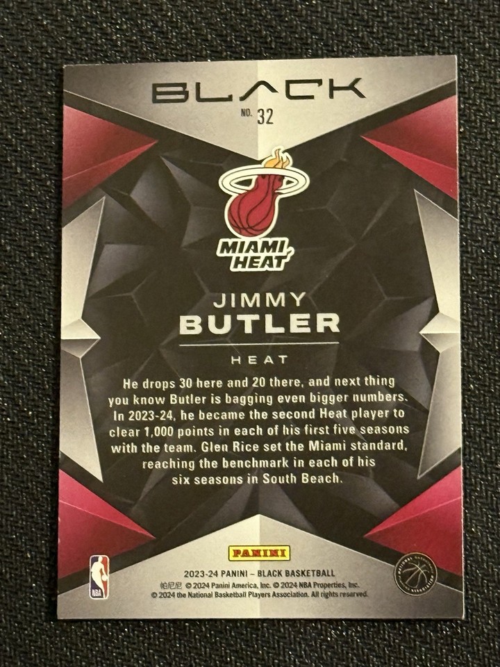 2023-24 Panini Black Jimmy Butler #32 Silver 20/75 Heat SP | eBay