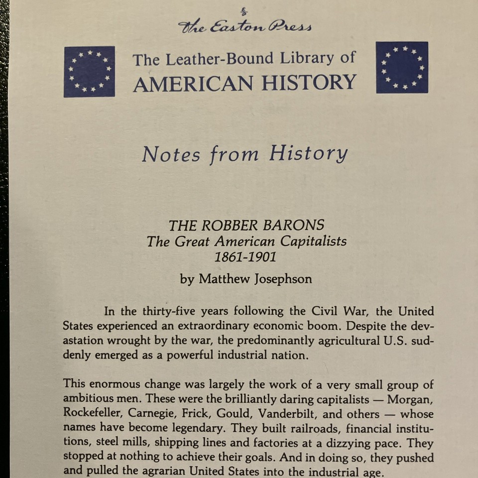 Easton Press: ROBBER BARONS: ROCKEFELLER: MORGAN: GOULD: VANDERBILT ...