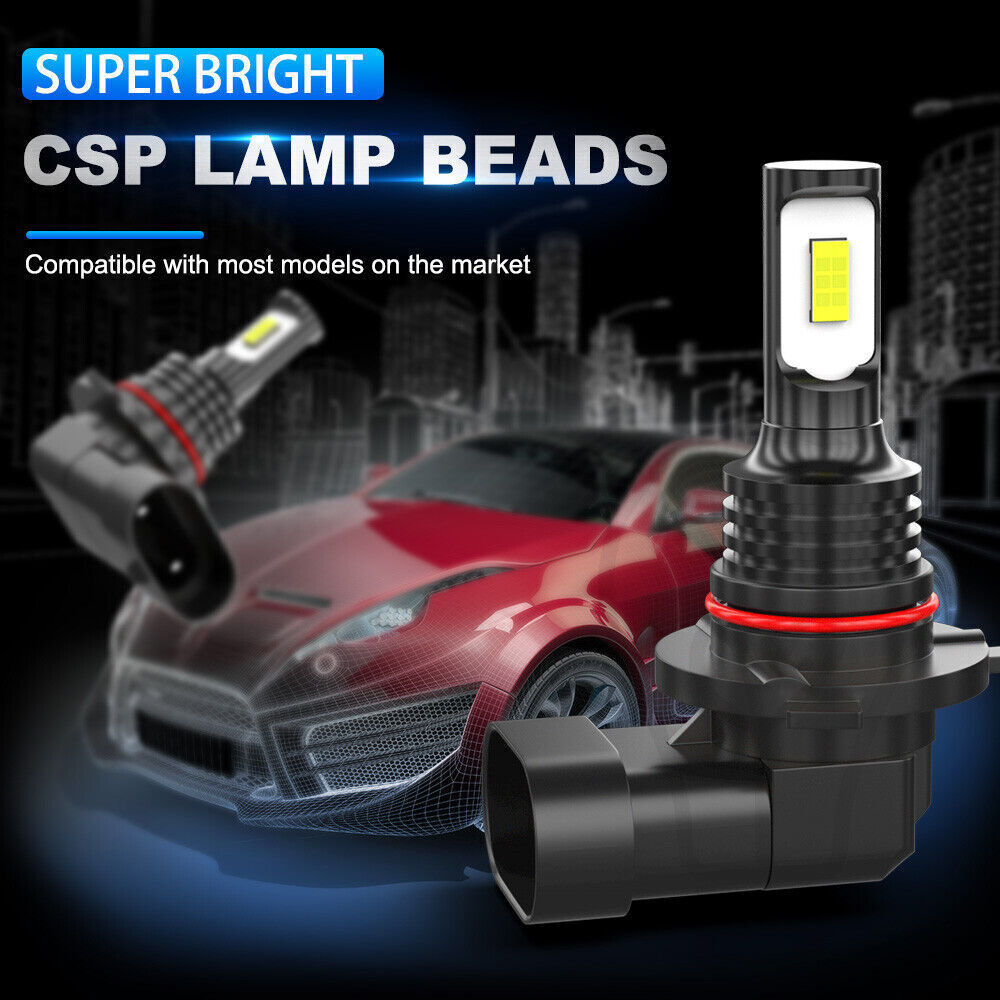 2x 9005/HB3 LED Headlight Kit Combo Bulbs 6500K High BEAM Super White ...