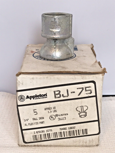 APPLETON BJ-75 3/4" FLEXIBLE FIXTURE STEM Mall Iron Box of 5 | eBay
