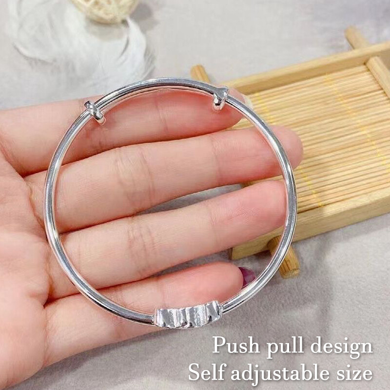Fashion Double Heart Adjustable Bangle Fashion Silver Color Personality ...