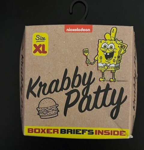 CRAZYBOXER SpongeBob Burger Box Krabby Patty Boxer Briefs Size XL - (44 ...