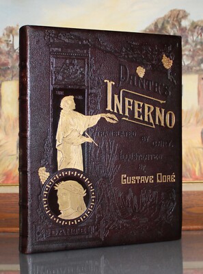 GUSTAVE DORE/DANTE'S INFERNO/GOD/HELL/DEVIL/ Scarce Leather Fine ...