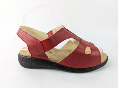 Easyfit Red Leather Wide Fitting Sandals UK 5 EU 38 | eBay UK