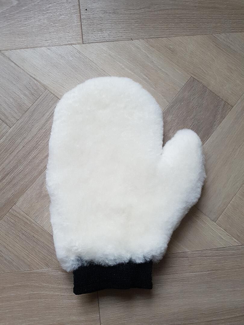 REAL SHEEPSKIN MITTEN SOFT POLISHING GLOVE CAR LAMBSWOOL WASHING ...