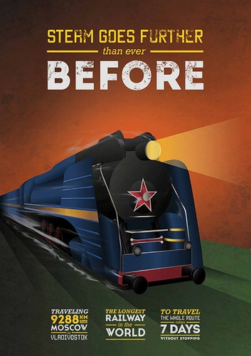 VINTAGE STEAM TRAIN GOES FURTHER POSTER PICTURE PRINT Size A5 to A0 ...