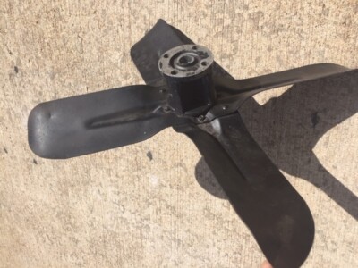 Vintage OEM 4 Blade Steel Cooling Fan 9" blade Hot Rat Rod & Spacer ...
