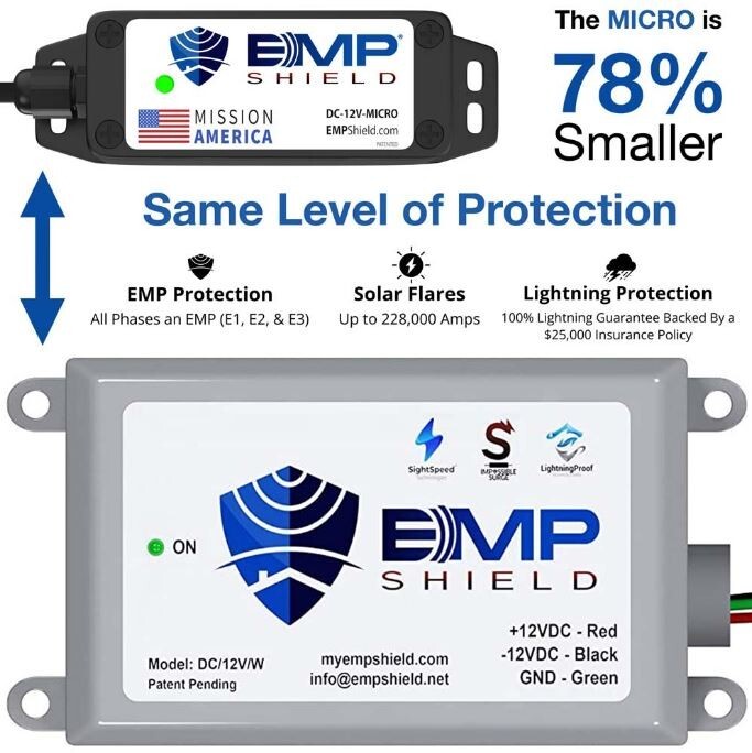 EMP Shield DC-12V-MICRO Vehicle Surge Protector EMP & CME Defense Small ...