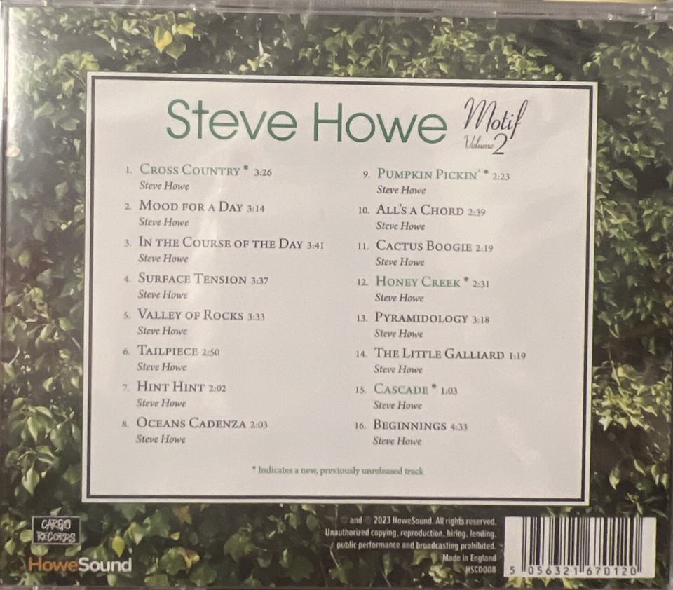 Steve Howe Motif - Volume 2 (CD) Album - Still Sealed 5056321670120| eBay