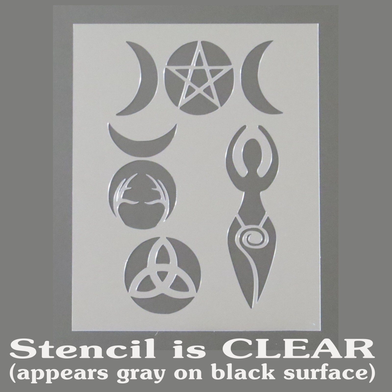8 X 10-inch WICCAN/Witch Symbols STENCIL God/Goddess/Pentagram Craft ...