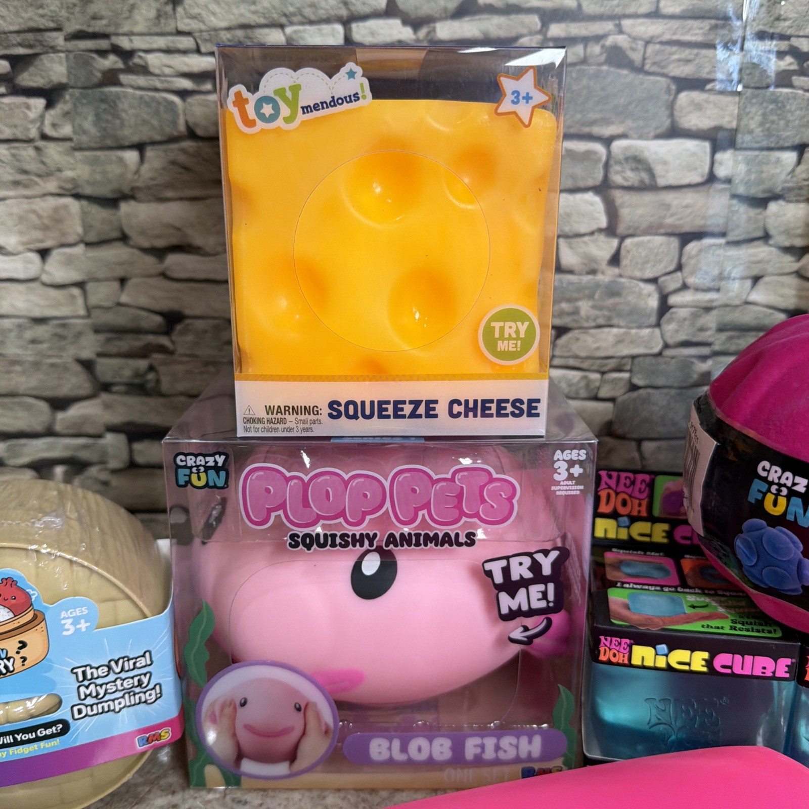 Viral 67 , Needoh Cubes, Neon Fuzz, Mystery Dumpling, Plop Pet, Cheese ...