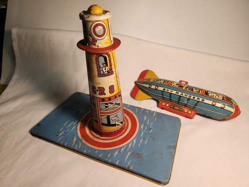 Old 1930s Sky Rangers Zeppelin Airship & Tower Unique Art Toy Parts | eBay