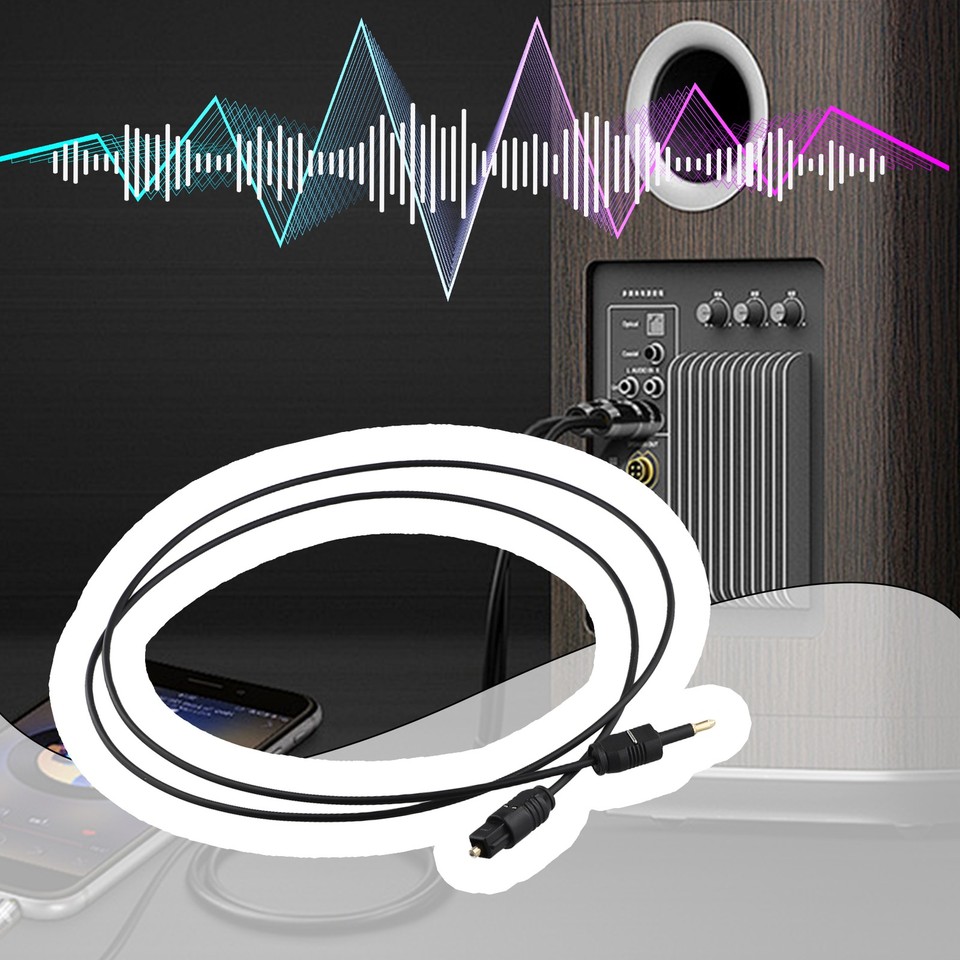 1m 3ft Toslink to Plug 3.5mm Digital Optical SPDIF Audio Cable Gold ...