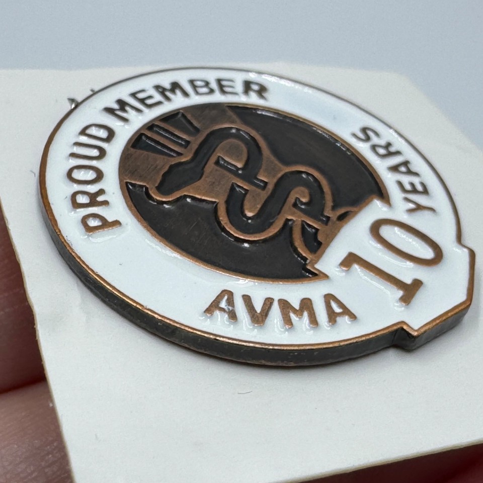 AVMA 10 Years Enamel Lapel Pin Magnet American Veterinary Medical ...