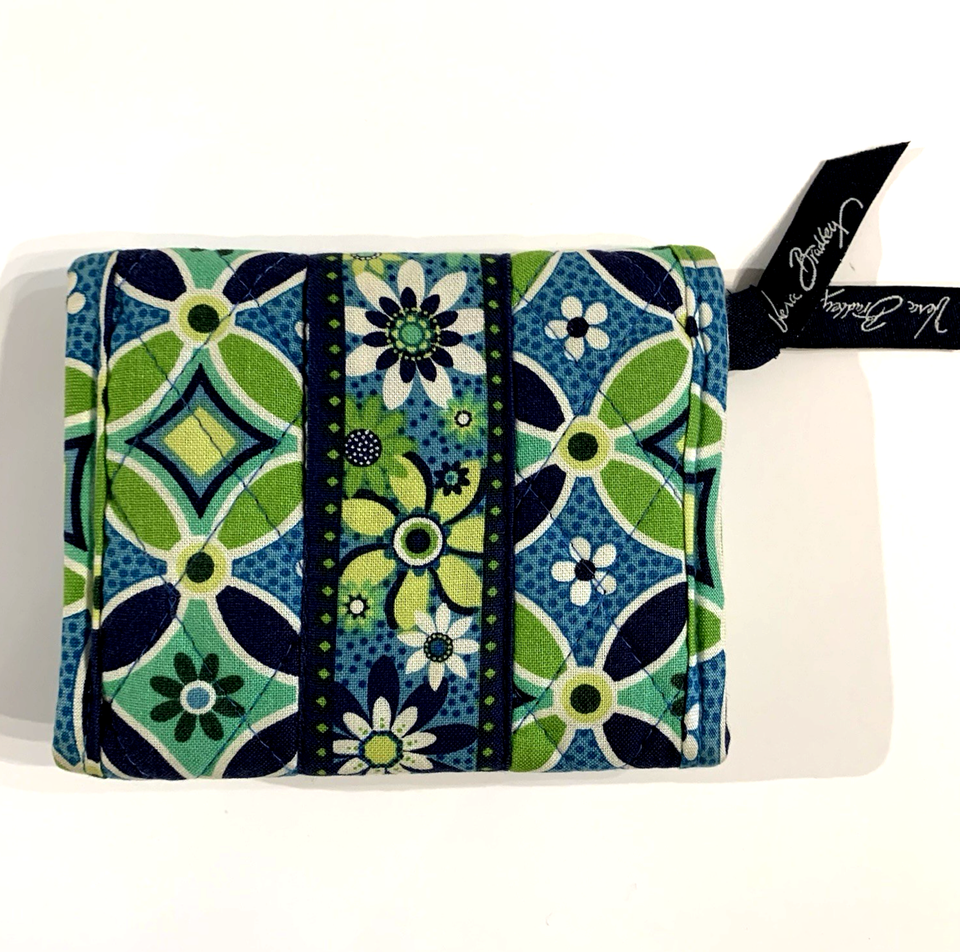 VERA BRADLEY Daisy TRI-FOLD WALLET Green Blue 2008 Cottagecore Whimsy ...