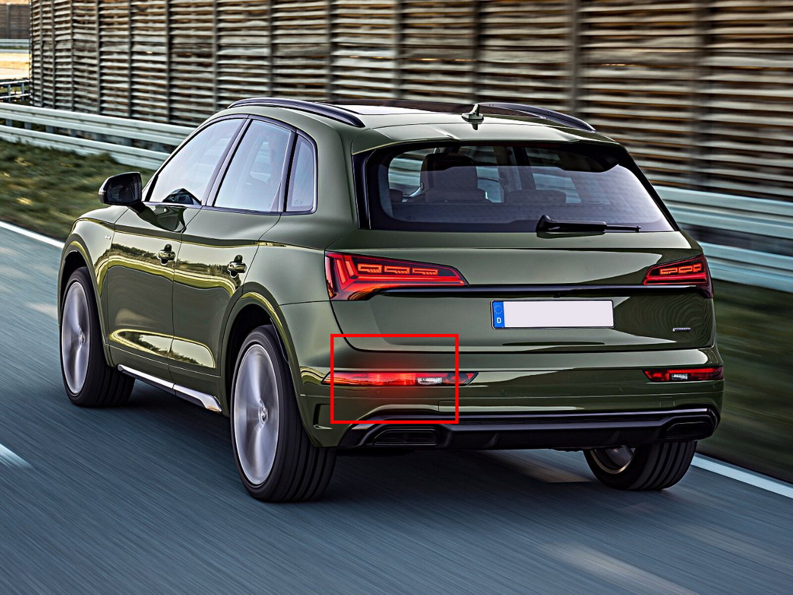 Für Audi Q5 FY 2018+ Rück-Stoßstangen Reflektor Rücklicht Bremsleuchte ...