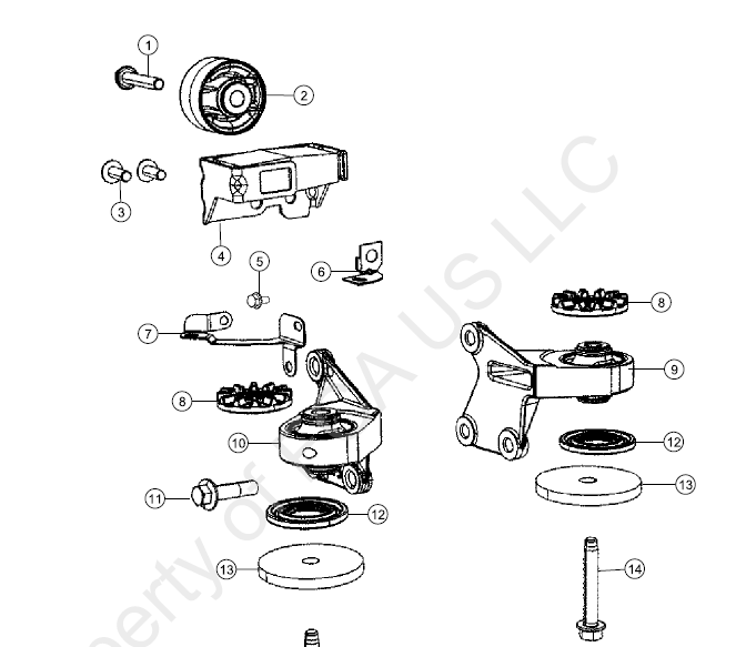 07-17 Jeep Compass Patriot 4WD Rear Differential Mount Isolator Bushing ...