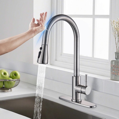 Touch Kitchen Sink Faucet Pull Out Sprayer Touch Sensor Technology ...